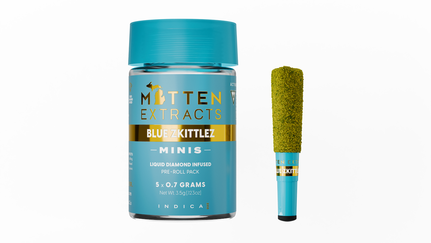 Blue Zkittles Premium Infused Pre-Roll Minis & Mitten Extracts