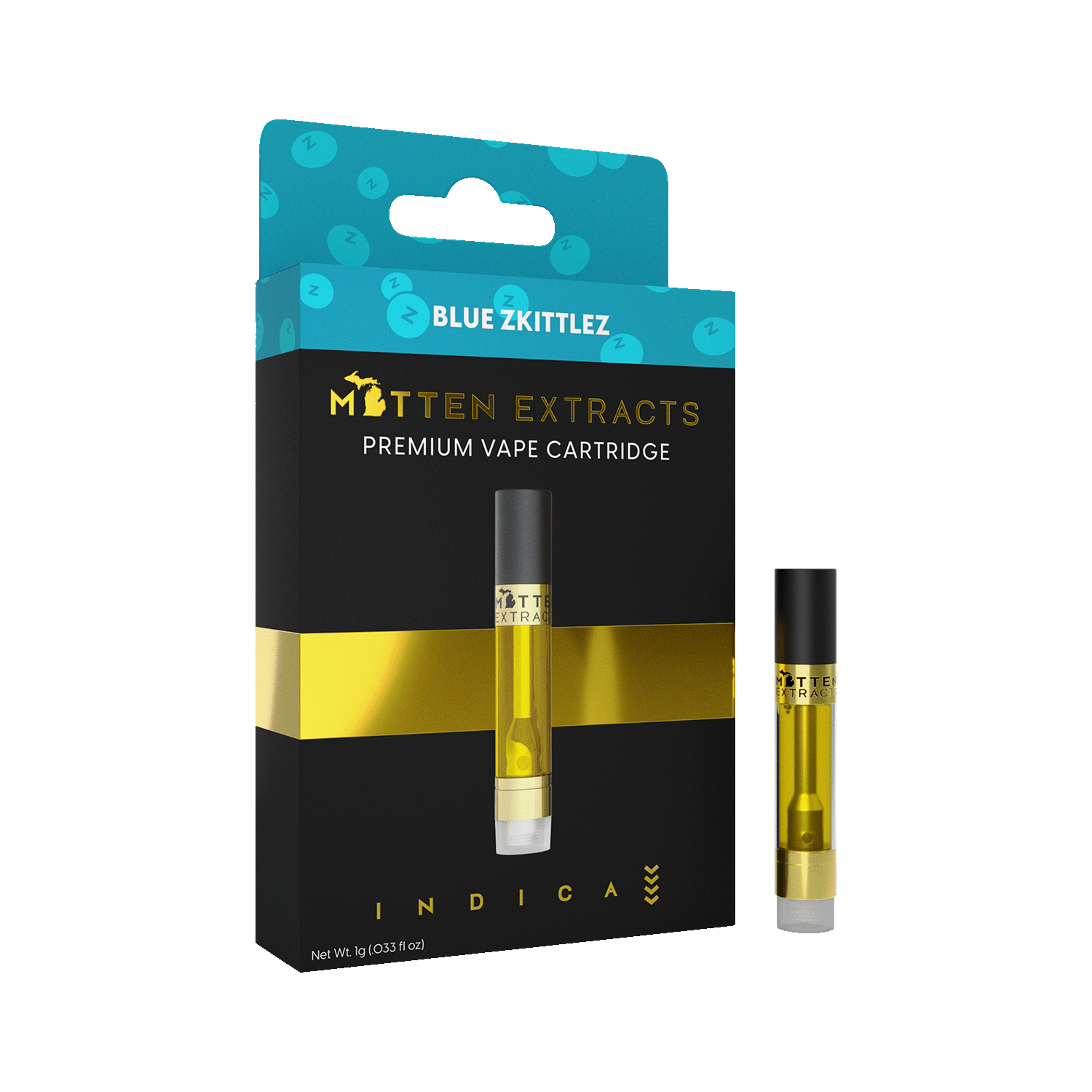 Blue Zkittles THC Vape Cartridge & Mitten Extracts