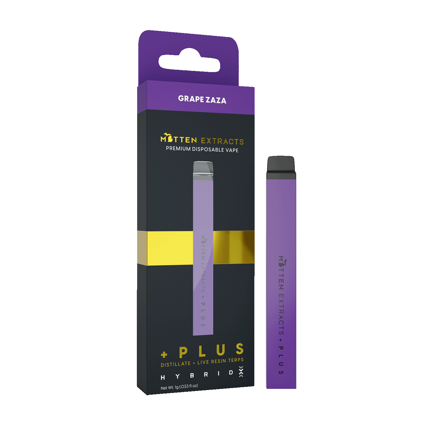 Grape Zaza Disposable THC Vape & Mitten Extracts