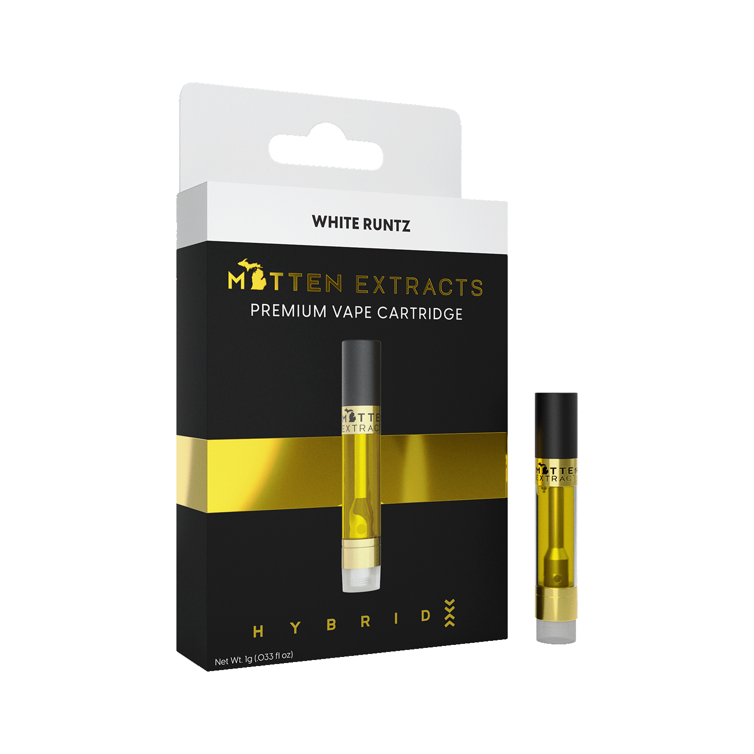 White Runtz THC Vape Cartridge & Mitten Extracts