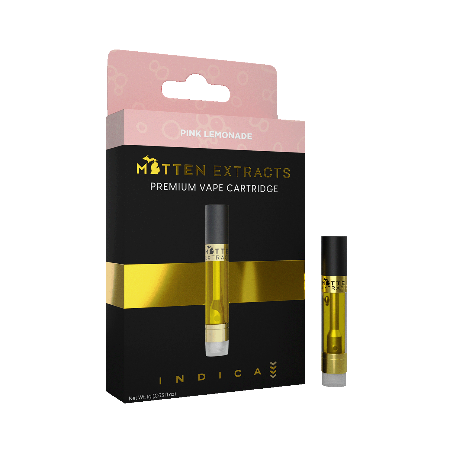 Pink Lemonade 1g Vape Cartridge & Mitten Extracts