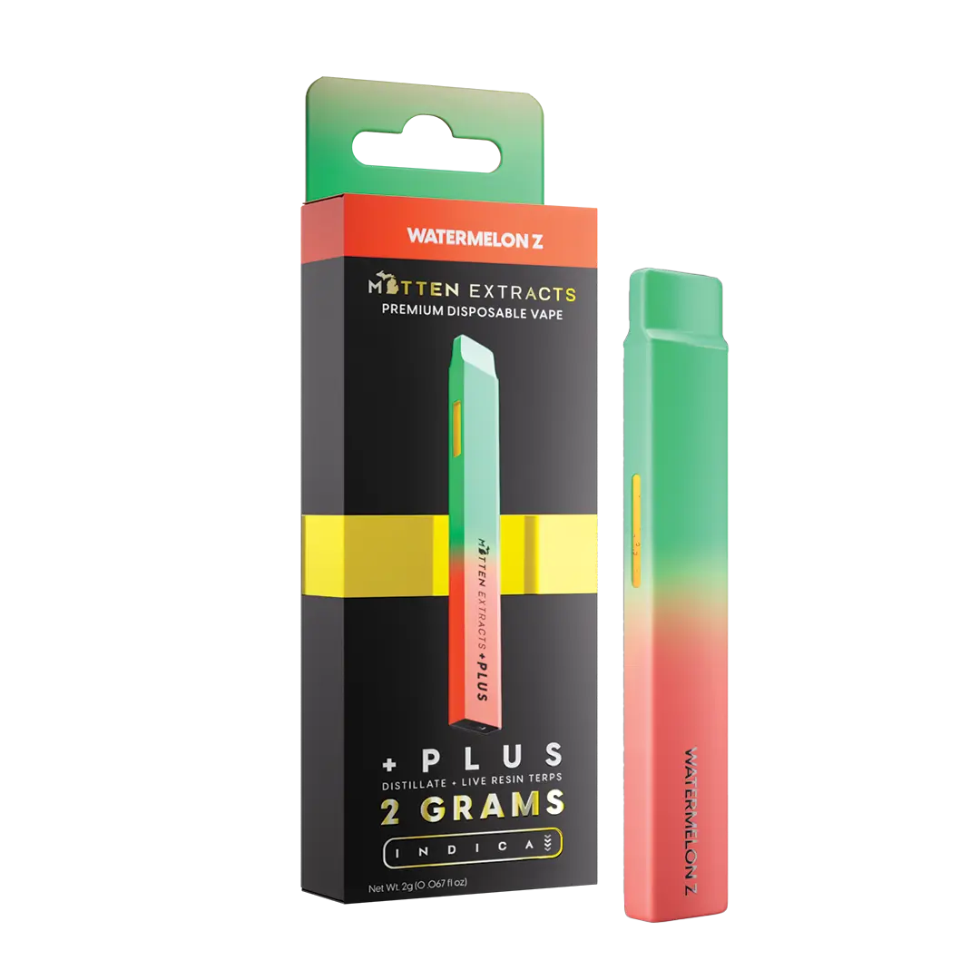 Watermelon Z +Plus Disposable Vape 2g & Mitten Extracts